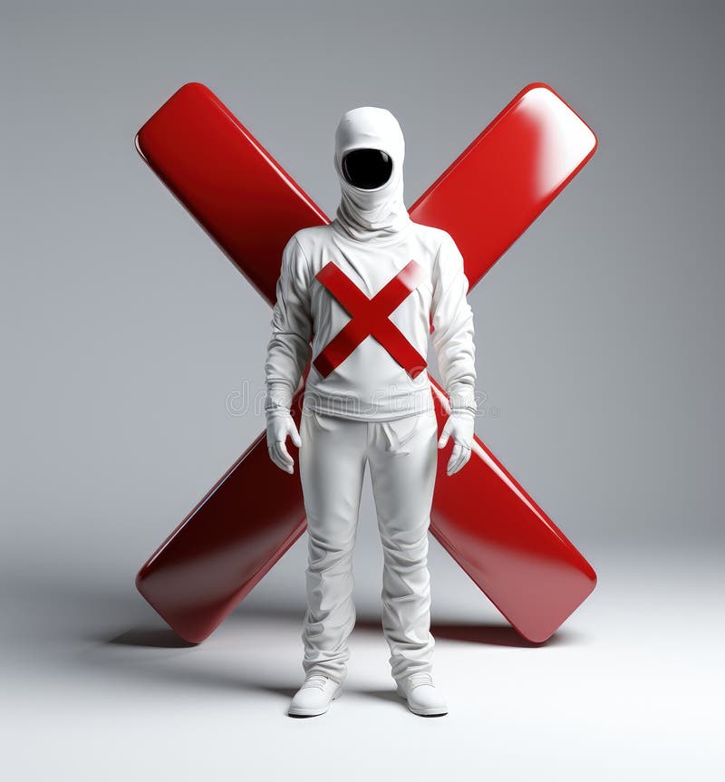 Banning Entry: a 3d Prohibition Concept with a Red X Sign, a Virtual ...