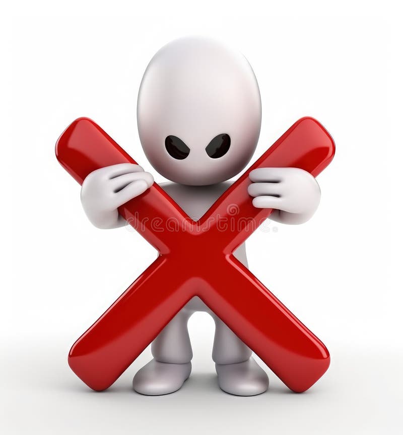 Banning Entry: a 3d Prohibition Concept with a Red X Sign, a Virtual ...