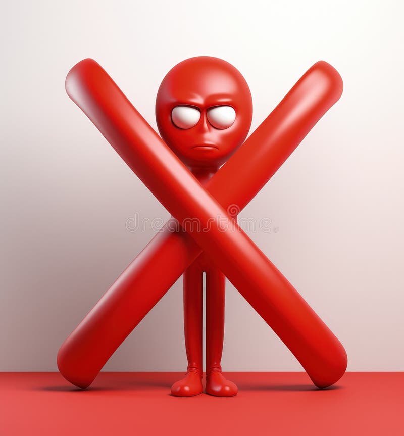 Banning Entry: a 3d Prohibition Concept with a Red X Sign, a Virtual ...