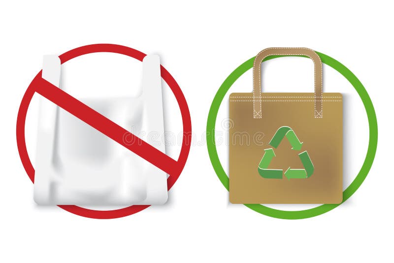 Stop Plastic Bag Use Paper Stock Illustrations – 99 Stop Plastic Bag ...
