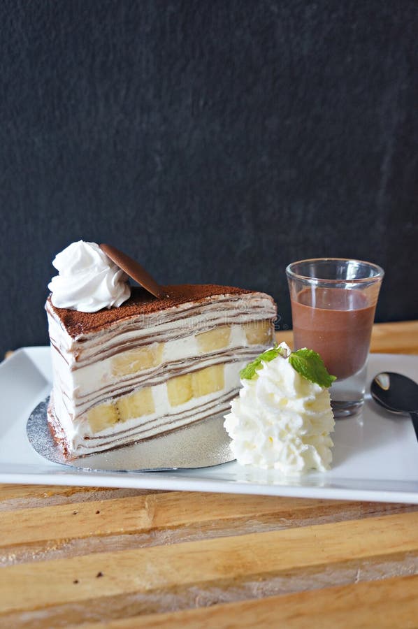 The Banoffee Layer Crepe Cake Stock Photo - Image of food, cake: 58964758