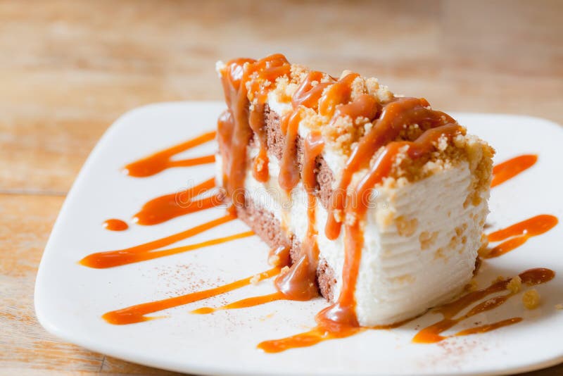 Banoffee Pie with Caramel Sauce Stock Photo - Image of celebration ...