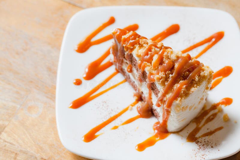 Banoffee Pie with Caramel Sauce Stock Photo - Image of cake, food: 80784856