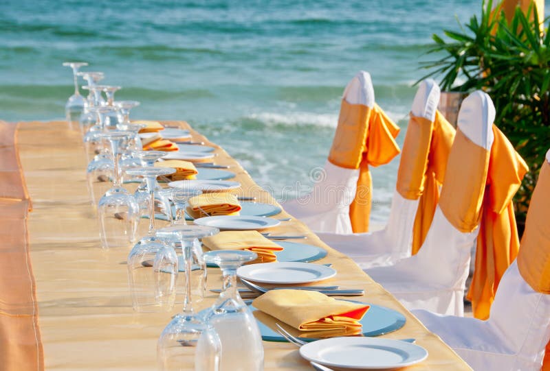 Banquet at the Beach stock photo. Image of silk, party - 35133452