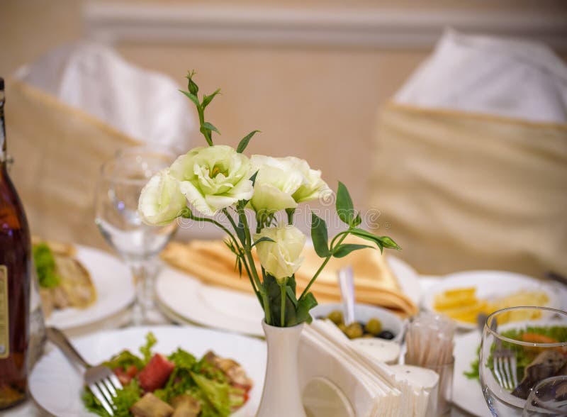 Banquet Hall in the Restaurant. Concept: Serving. Celebration ...