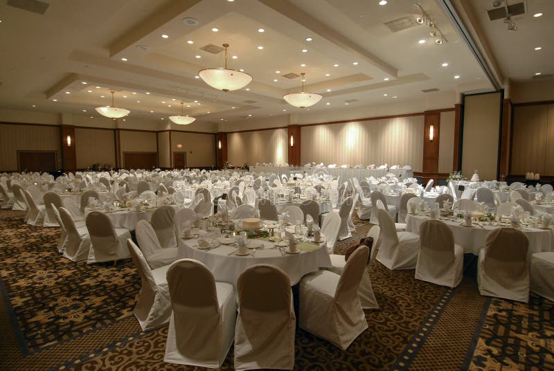 Banquet Hall Set Up for Dinner in a Beautiful Setting Editorial ...