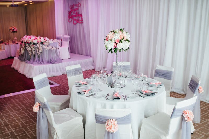 Banquet Hall for Weddings with Decorative Elements Stock Image - Image ...