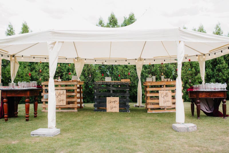 Banquet Hall for Weddings with Decorative Elements Stock Photo - Image ...