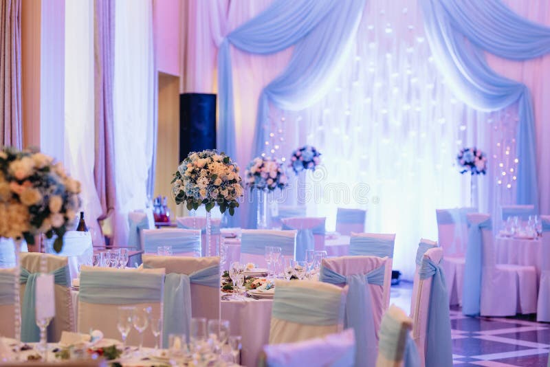 Banquet Hall for Weddings with Decorative Elements Stock Image - Image ...