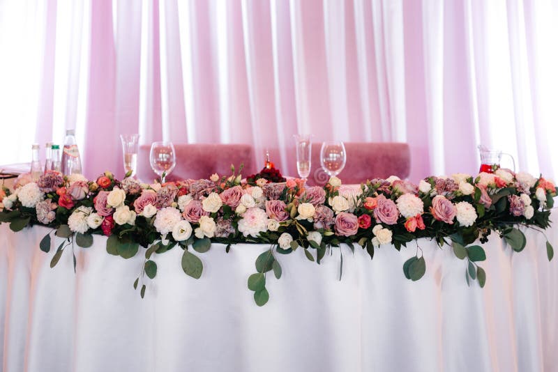 Banquet Hall for Weddings with Decorative Elements Stock Photo - Image ...