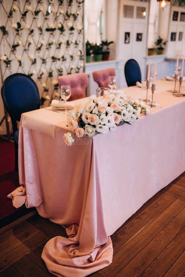 Banquet Hall for Weddings with Decorative Elements Stock Photo - Image ...