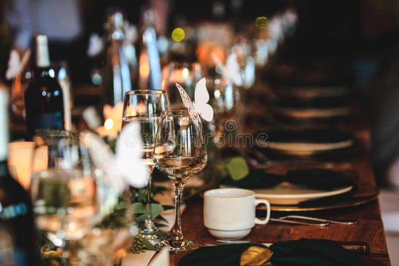 Banquet or Holiday Background in a Rustic Atmosphere. Dinner Table ...