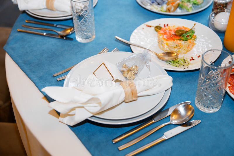 Banquet in the Restaurant, Serving Tables, Appetizers, Sets Stock Image ...