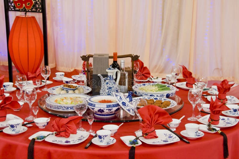 Chinese Wedding Table Setting Stock Image - Image of convention ...