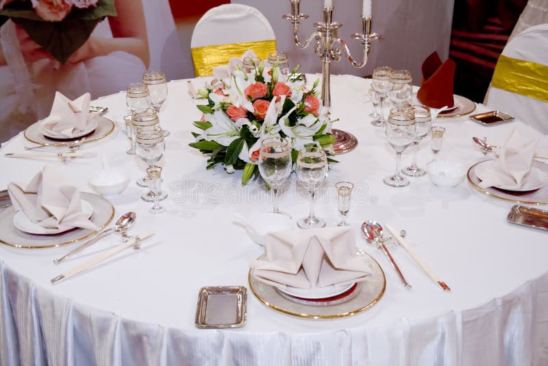 Wedding Banquet Table Setting Stock Image - Image of proper, chopstick ... Wedding Banquet Table Setting Stock Image - Image of proper, chopstick ...