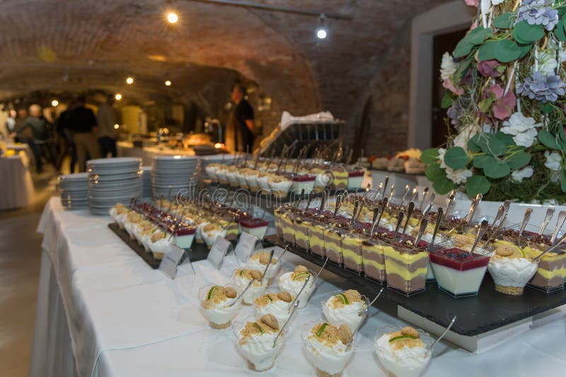 Banquet Table at the Celebration. Prepared Food on the Tables Editorial ...