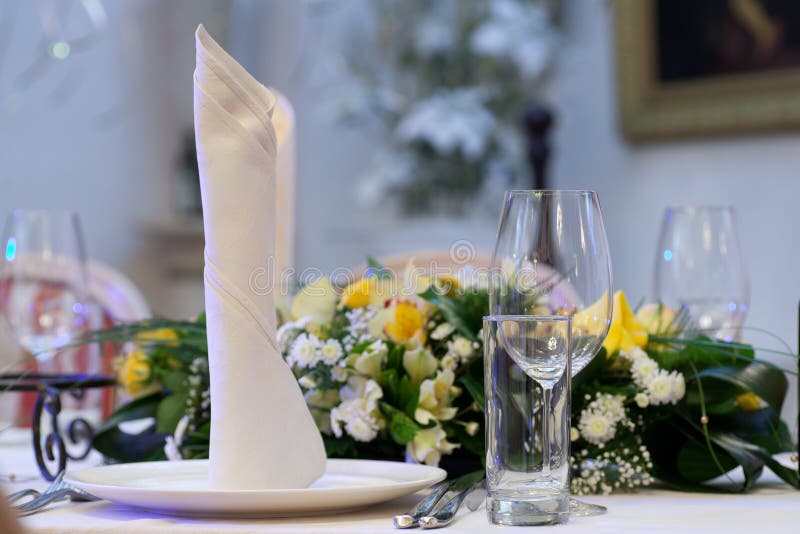 Banquet Table in a Restaurant Stock Photo - Image of decoration, place ...