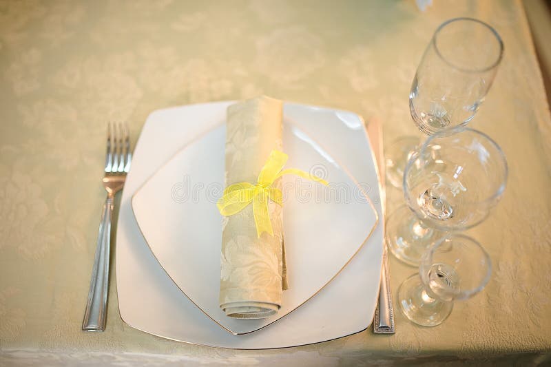 Banquet Wedding Table Setting Stock Photo - Image of dishware, decor ...