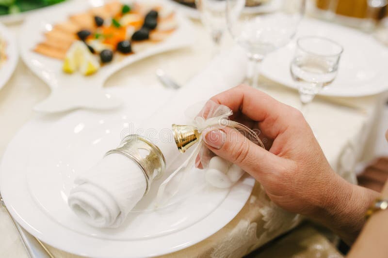 Banquet Wedding Table Setting, Ring the Bell Stock Image - Image of ...