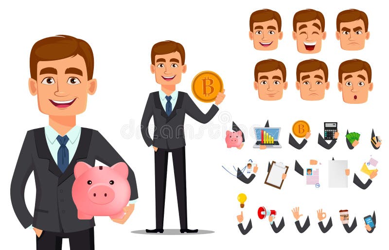 Banquier Beau Dans Le Costume Illustration de Vecteur - Illustration du ...