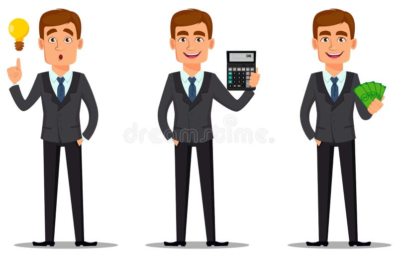 Banquier Beau Dans Le Costume Illustration de Vecteur - Illustration du ...