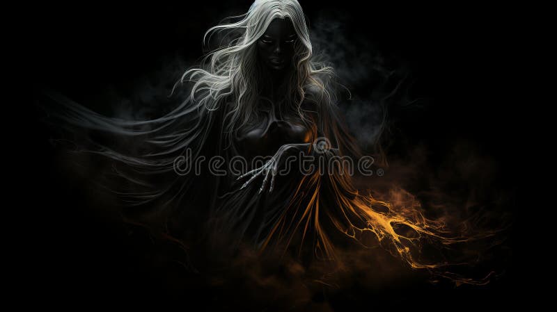 Banshee Black Background - Dark Witch Hd Wallpaper Stock Illustration ...