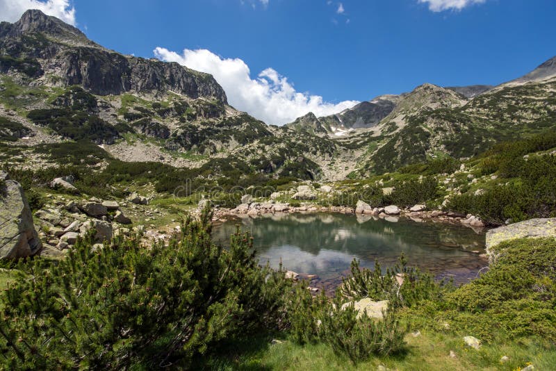 Banski Lakes, Pirin Mountain Stock Photo - Image of mountain, runners ...
