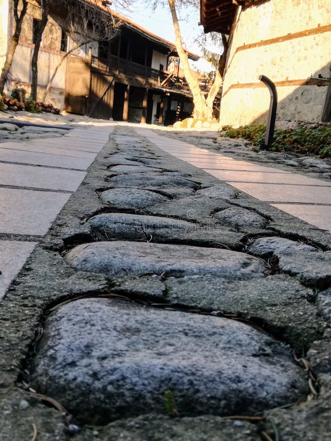Old stone way stock image. Image of stone, city, bansko - 105552887