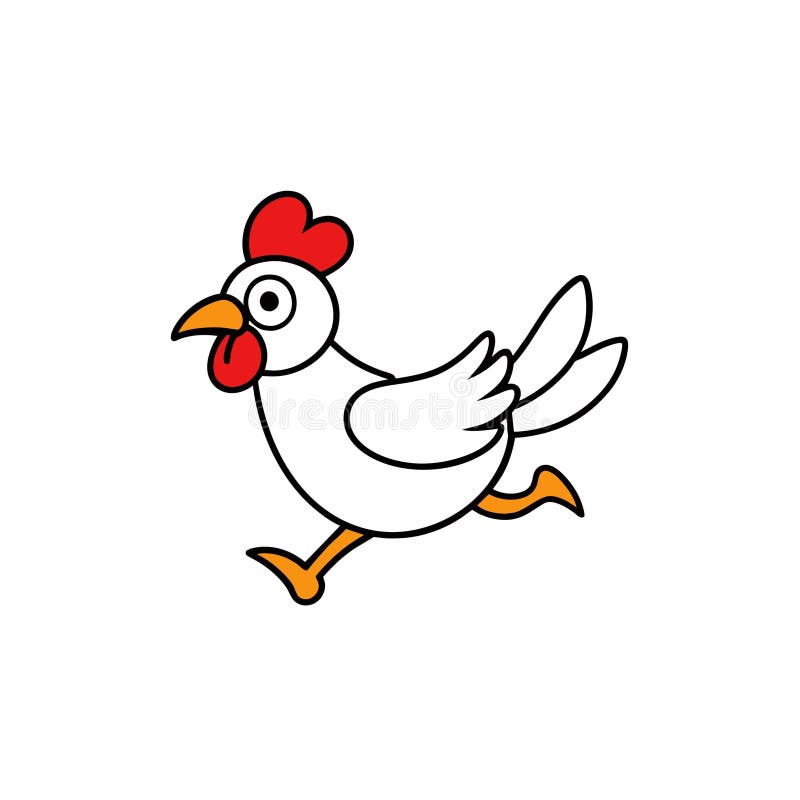 Bantam Chicken Runs Icon Vector Illustration Stock Vector ...