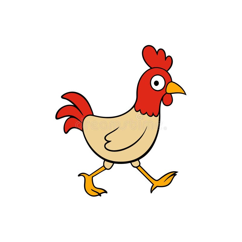 Bantam Chicken Walks Icon Vector Illustration Stock Vector ...