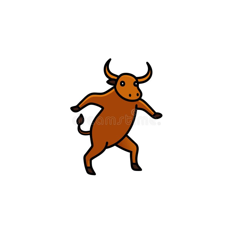 Banteng Buffalo Dancing Icon Vector Illustration Stock Vector ...