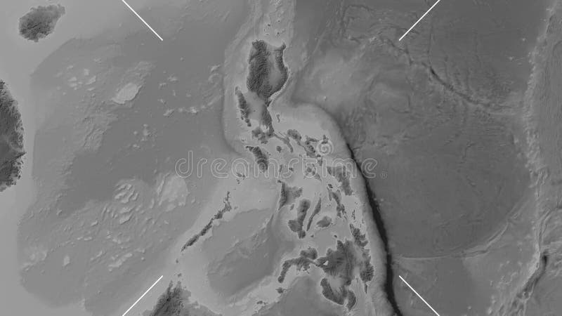 Banton Island in the Philippine Sea. Bilevel Map. Zoom Stock Video ...