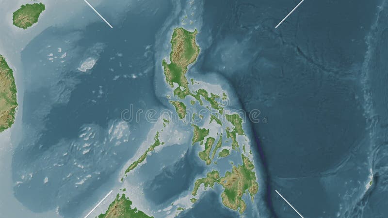 Banton Island in the Philippine Sea. Physical Map. Slide Stock Video ...