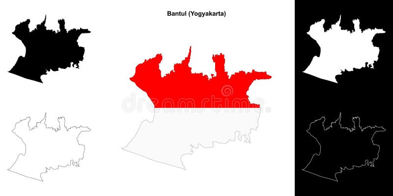 Bantul outline map stock illustration. Illustration of territory ...