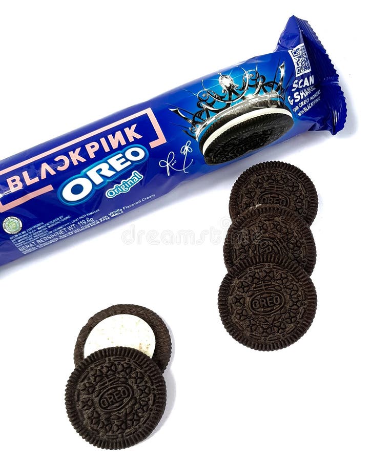 Blackpink Original Oreo Biscuits on a White Background Editorial Stock ...