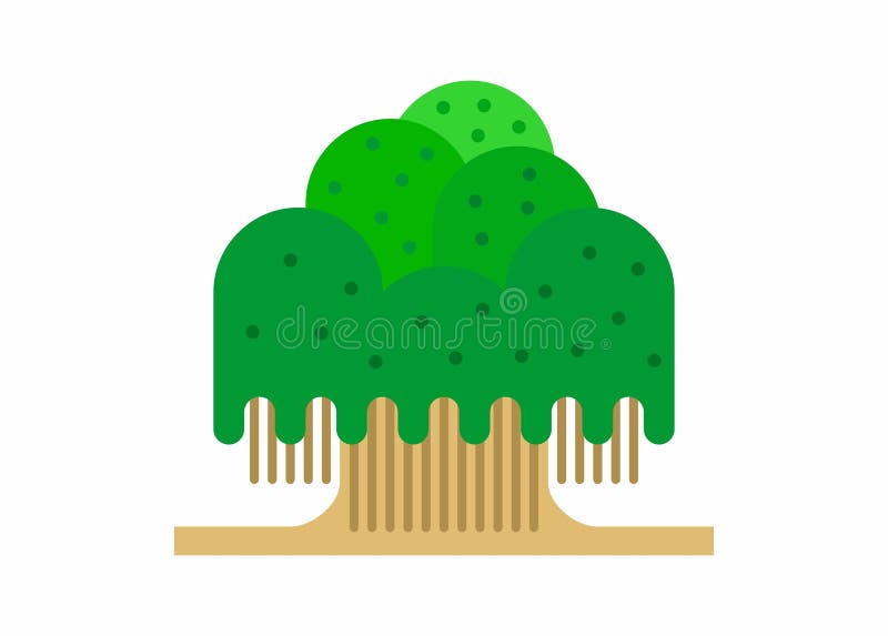 Banyan Tree. Simple Flat Illustration. Stock Illustration ...