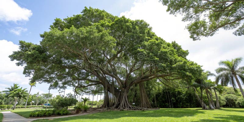 Banyan Tree in South Florida Stock Illustration - Illustration of roots ...