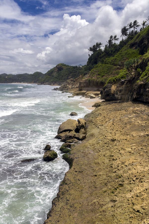 Banyu Tibo Beach stock photo. Image of ocean, java, pacitan - 207590786