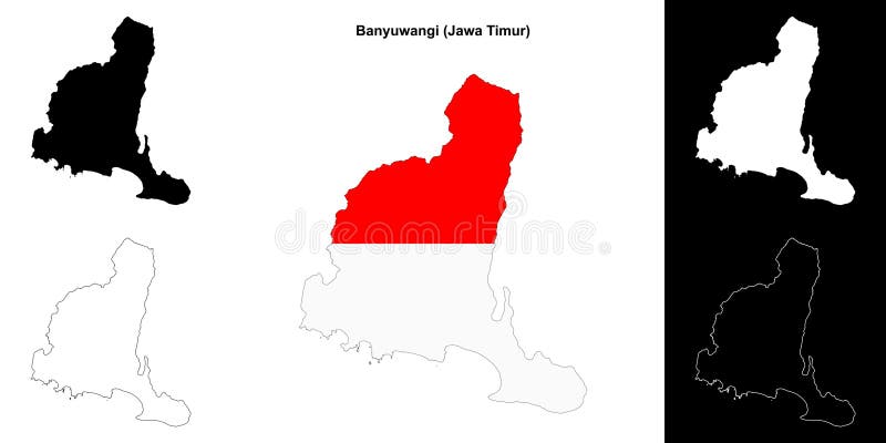 Banyuwangi outline map stock illustration. Illustration of template ...