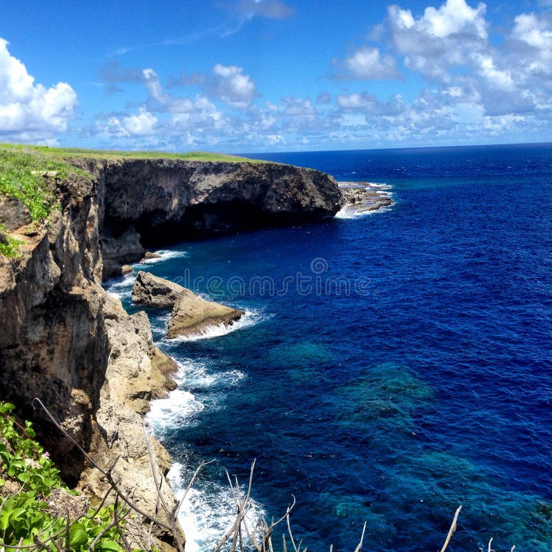 Beautiful Landscape. Banzai Cliff. Saipan Stock Photo - Image of golden ...