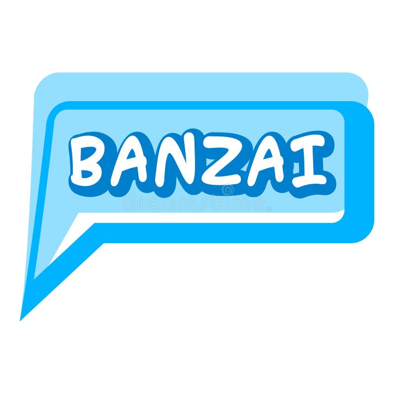 Banzai icon, pop art style stock vector. Illustration of word - 86056911