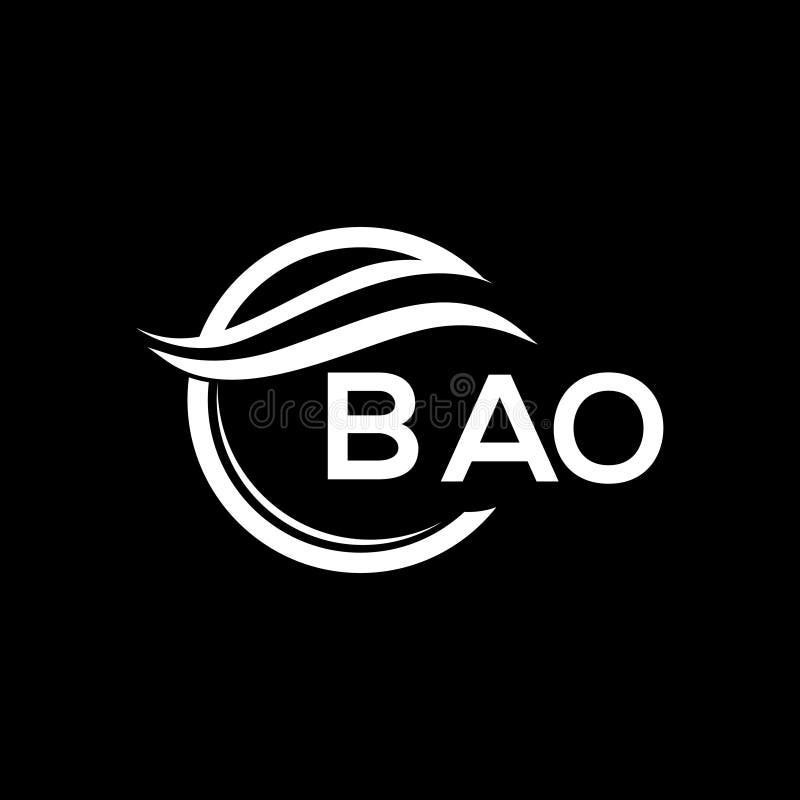BAO Letter Logo Design on Black Background. BAO Creative Circle Letter ...