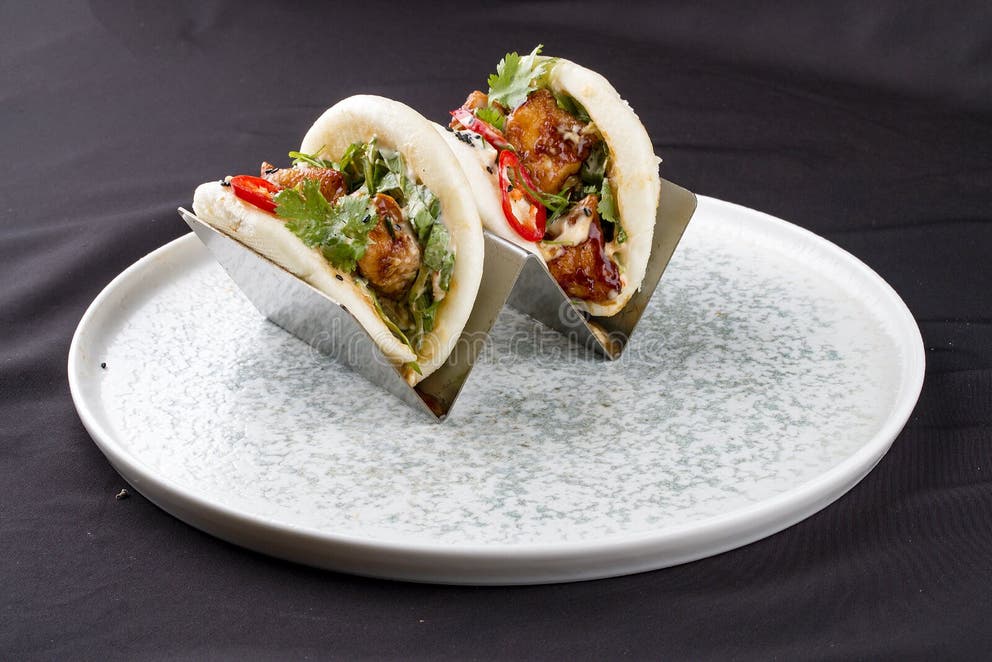 Bao, Steamed Rice Buns, with Chicken Stock Image - Image of dish, bell ...