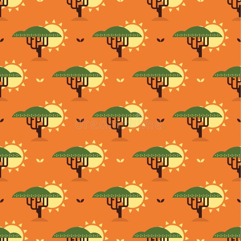 Baobab Tree Sun Pattern Stock Illustrations – 51 Baobab Tree Sun ...