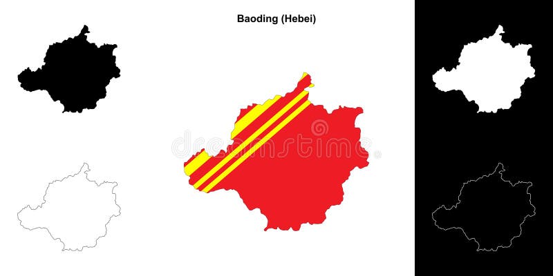 Baoding outline map stock vector. Illustration of empty - 334842015