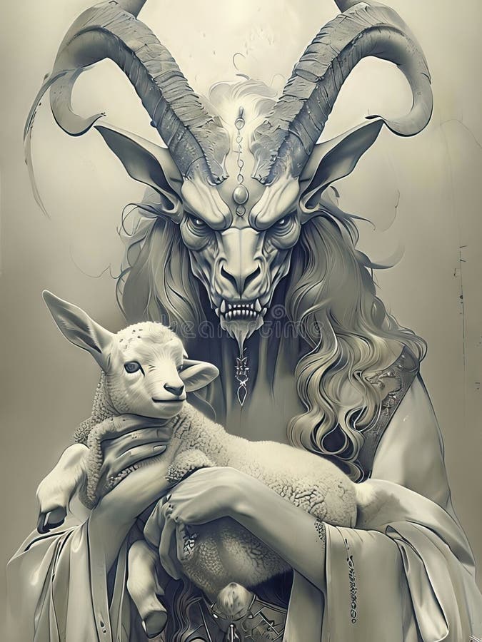 Baphomet Holding a Lamb, Dismal Creation, Demonic, Evil, in Hell ...