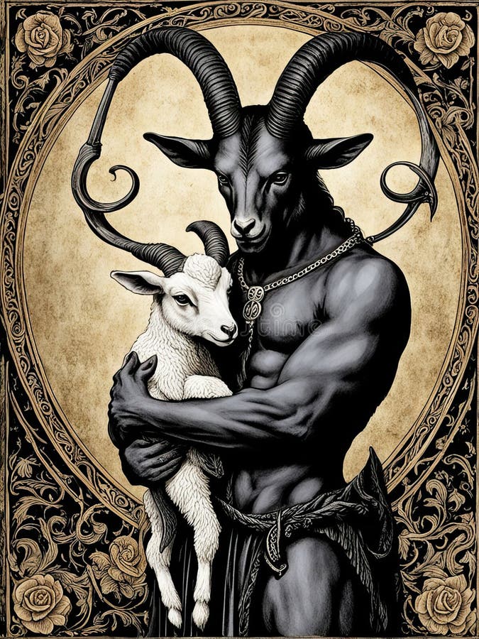 Baphomet Holding a Lamb, Dismal Creation, Demonic, Evil, in Hell ...
