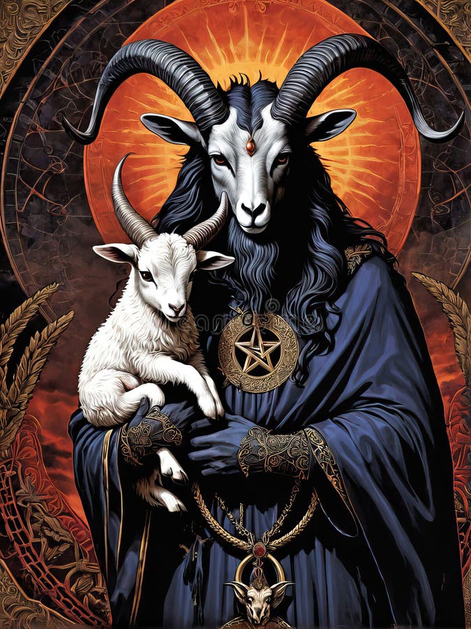 Baphomet Holding a Lamb, Dismal Creation, Demonic, Evil, in Hell ...