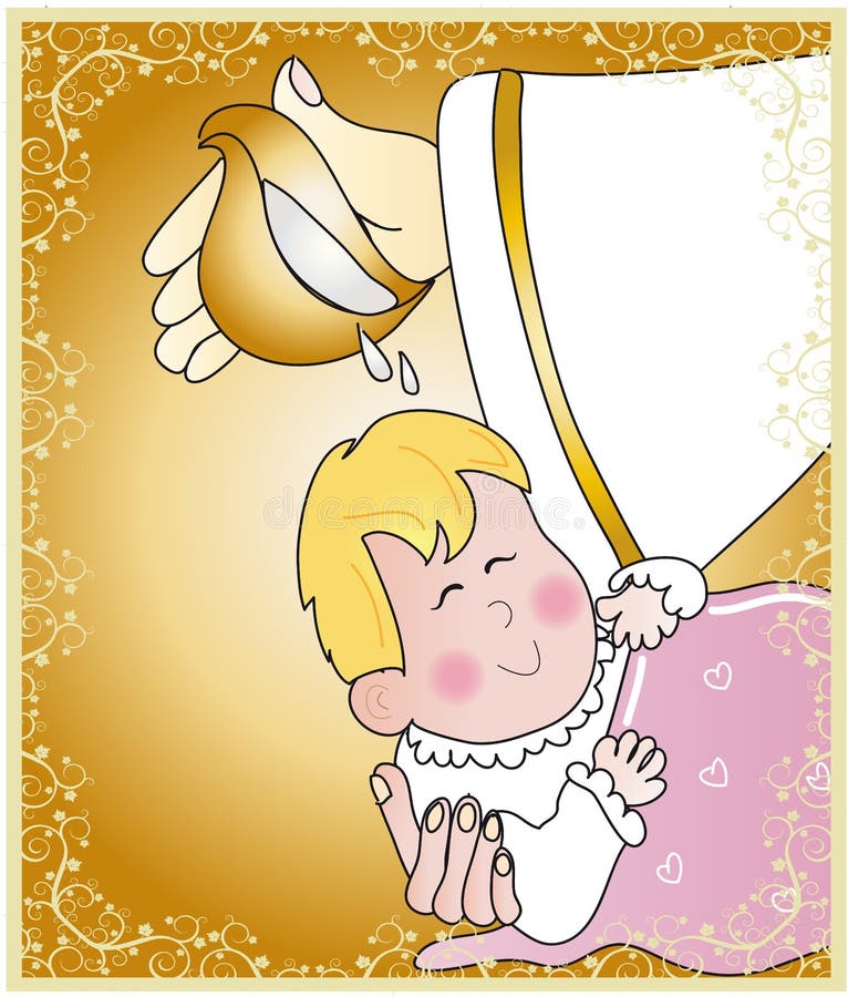 Little angel for baptism stock illustration. Illustration of baptism ...