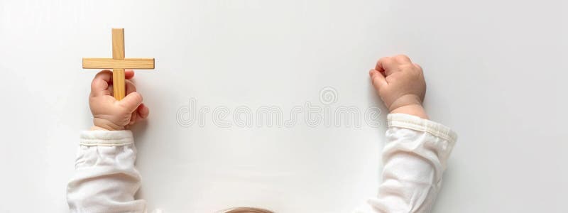 Baptism of a Child Cross in Hands. Selective Focus Stock Image - Image ...